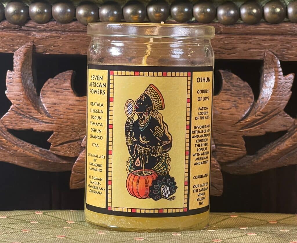Oshun Seven African Powers Voodoo Candle - New Orleans Voodoo Museum